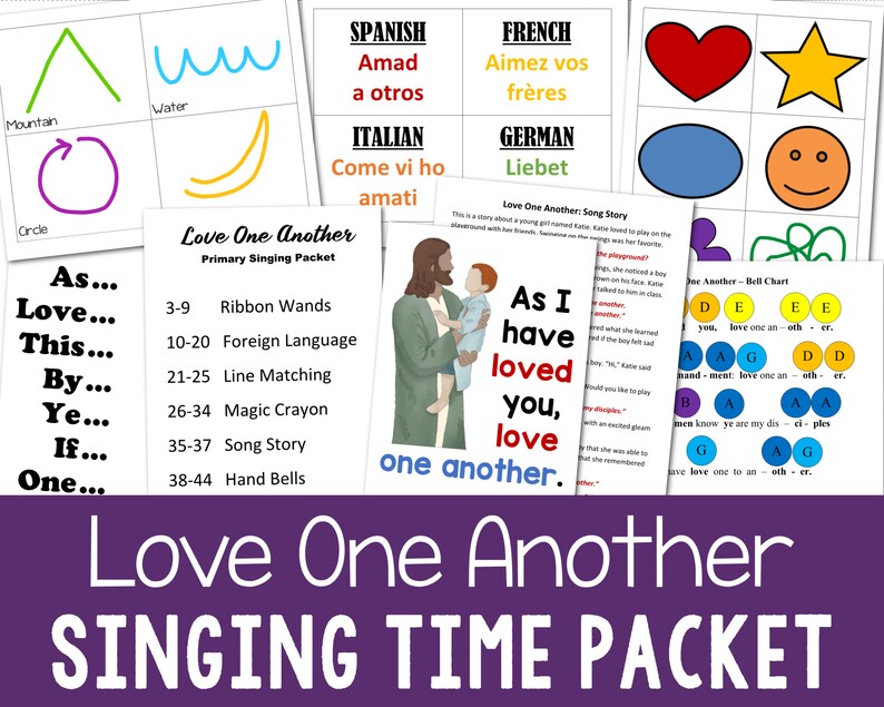Love One Another Singing Time Packet 6 Teaching Ideas & Flip - Etsy