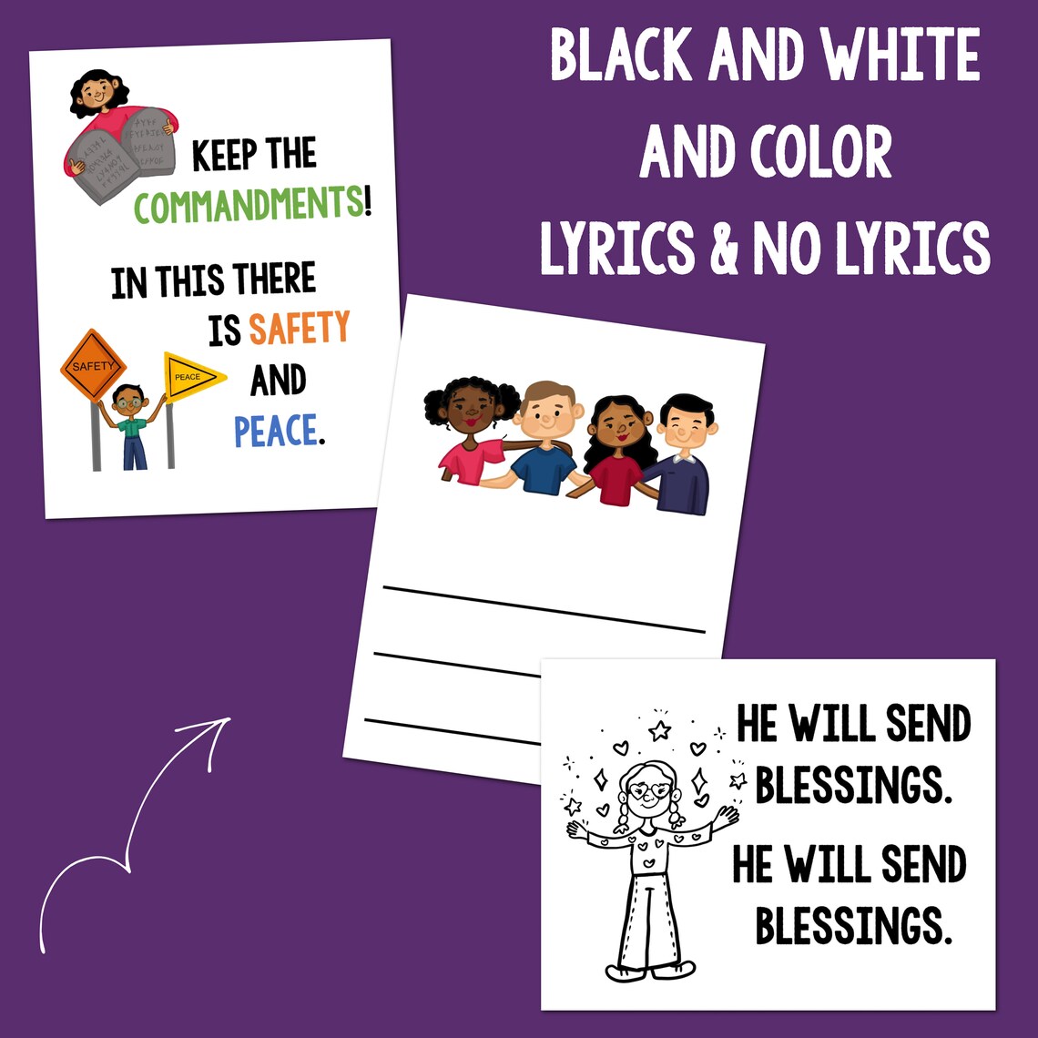 Keep the Commandments Flip Chart Visual Aids for LDS Primary Music Leader Song Helps Slideshow ...