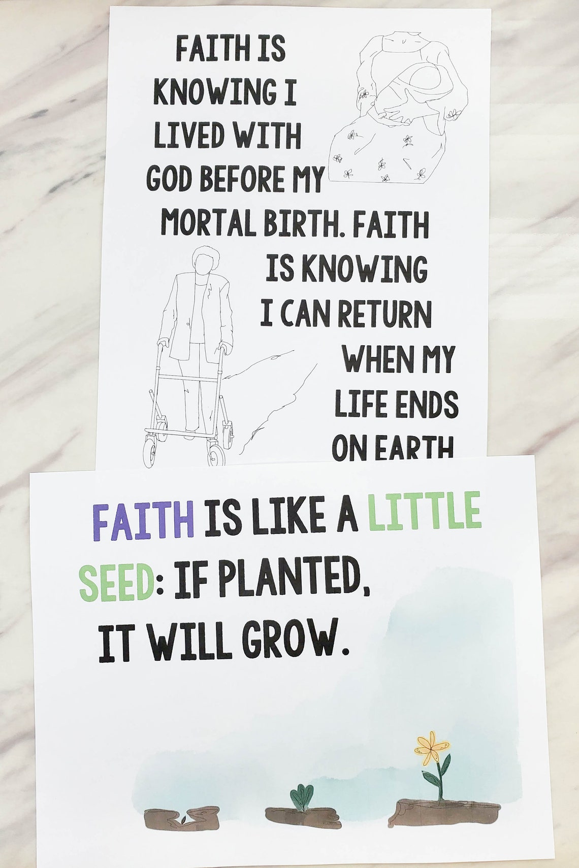 Faith Flip Chart Primary Song Visual Aids Teach LDS 2023 Come Follow Me ...