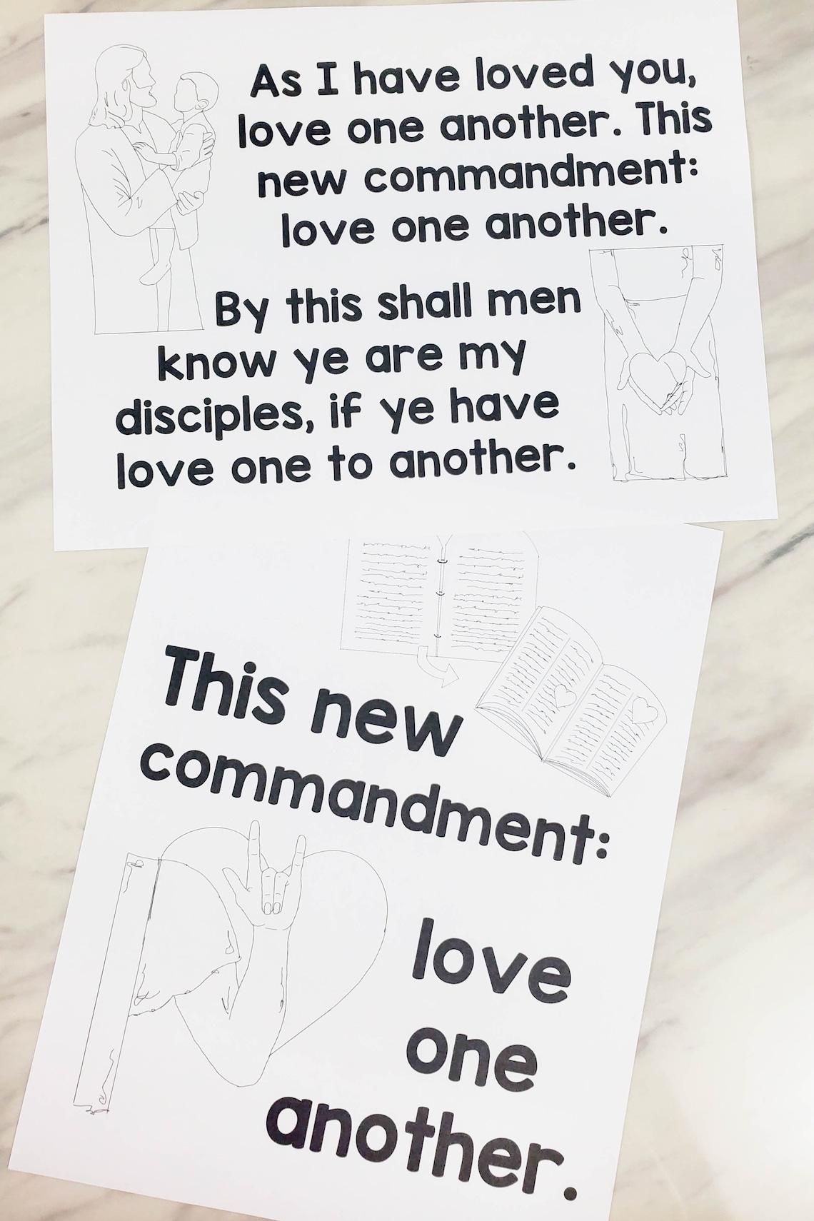Love One Another Flip Chart LDS Song Visual Aids Printable PDF ...