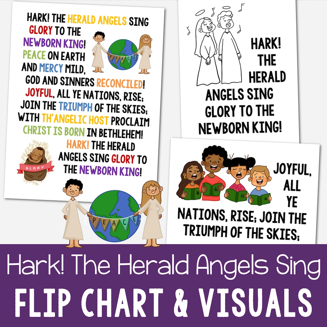 Hark! the Herald Angels Sing Flip Chart Visual Aids LDS Christmas Song ...