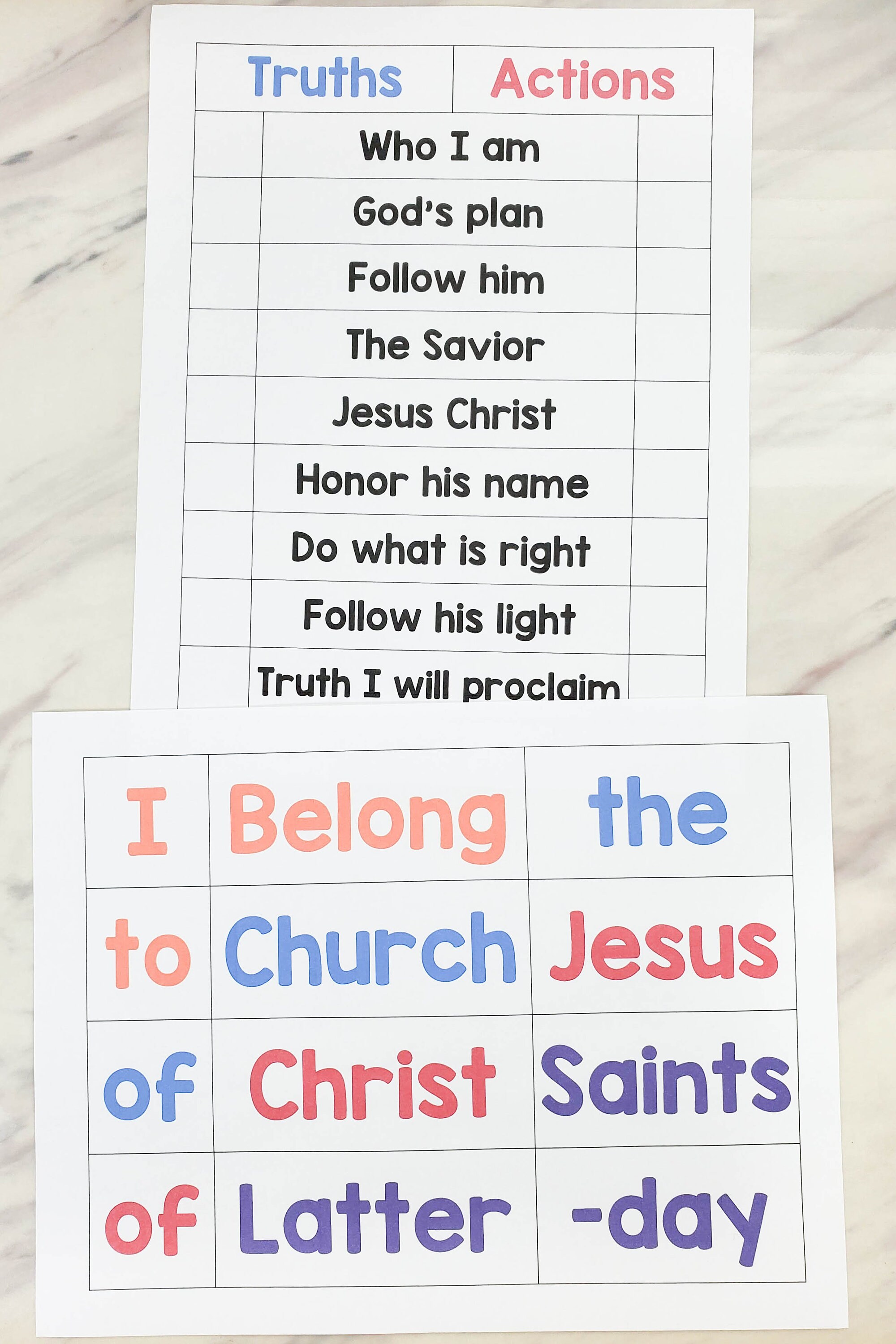 The Church of Jesus Christ Singing Time 8 Teaching Packet Song Flip ...