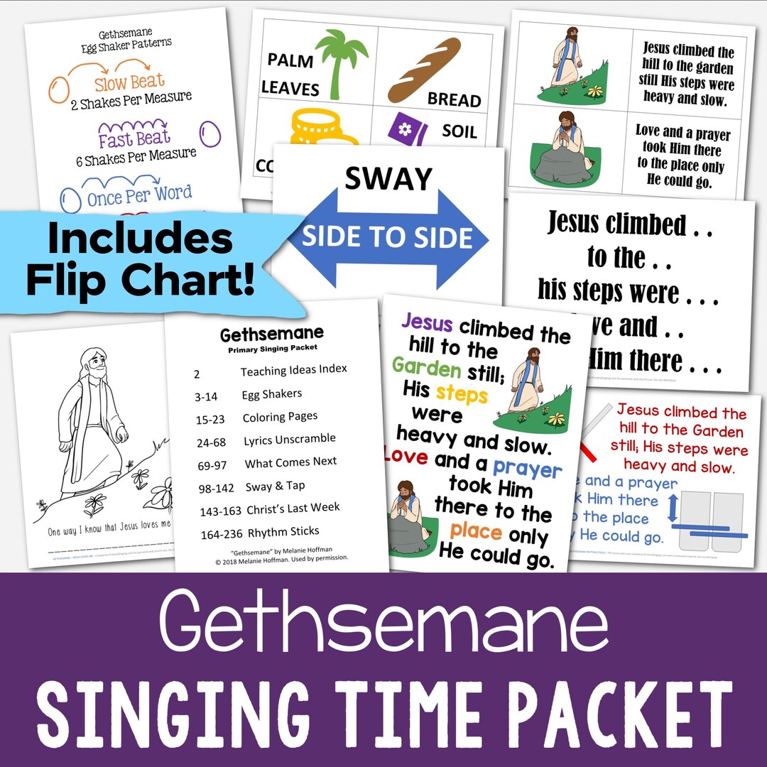 Gethsemane Singing Time Packet 7 Teaching Ideas LDS Hymn Song Flip ...