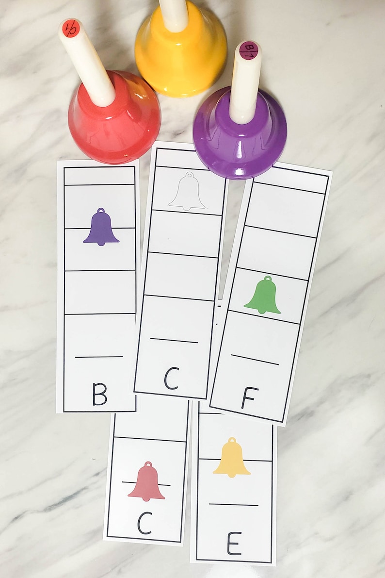 Hand Bell Music Note Cards for Singing Time PDF Printable - Etsy
