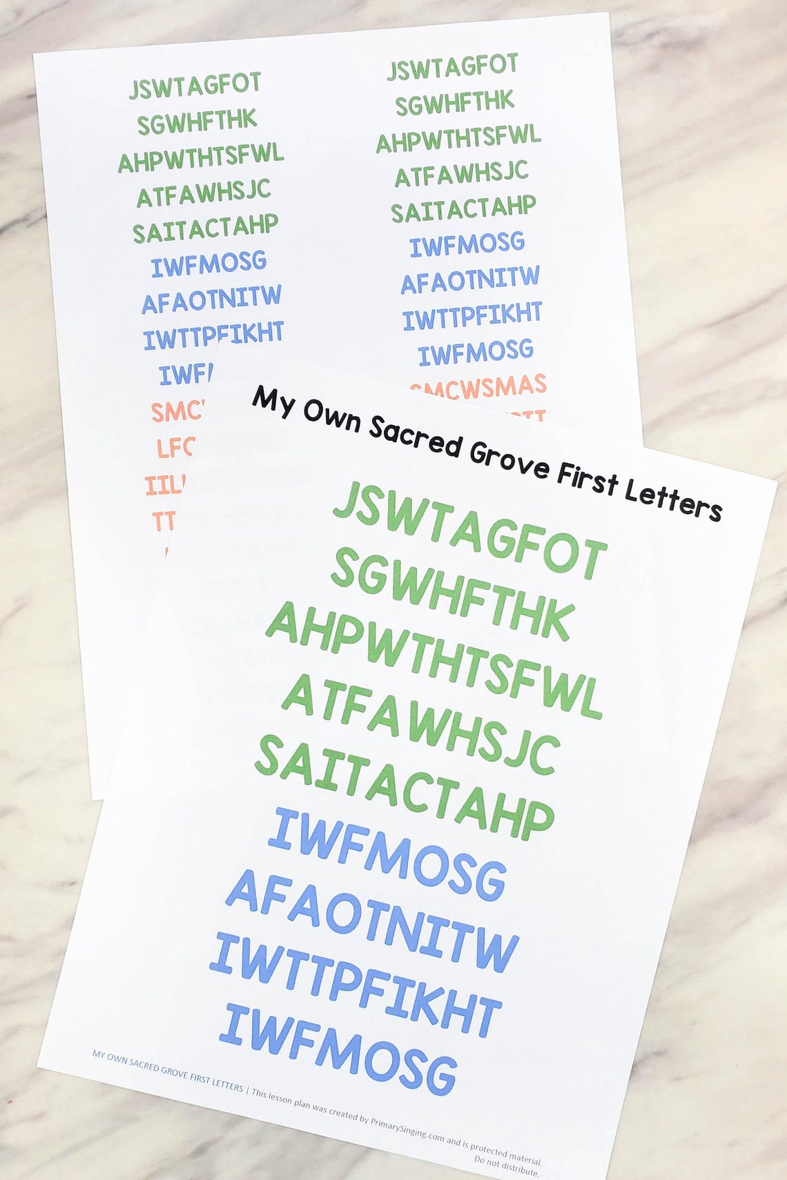My Own Sacred Grove Singing Time Flip Chart LDS Primary Song 7 ...