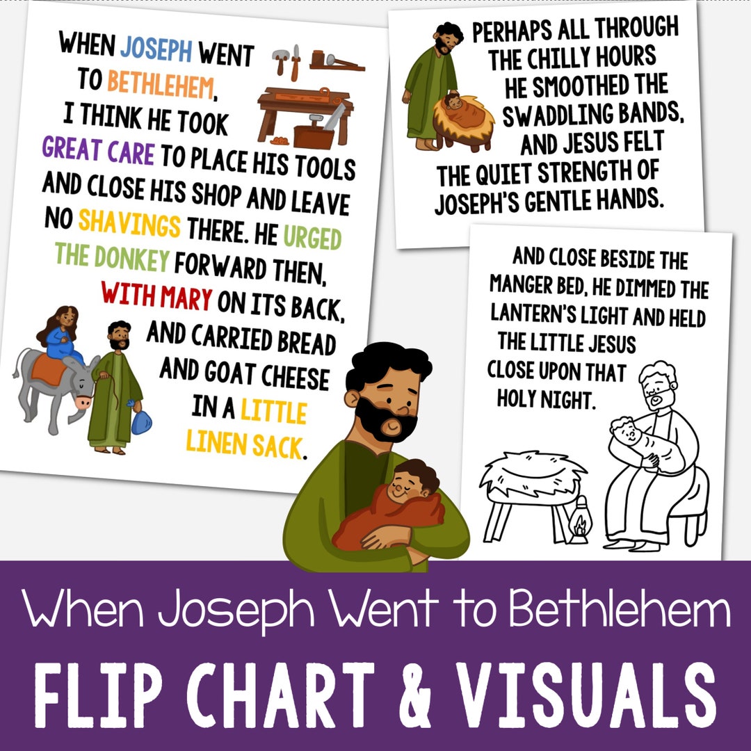 When Joseph Went to Bethlehem Flip Chart Visual Aids LDS Christmas Song ...