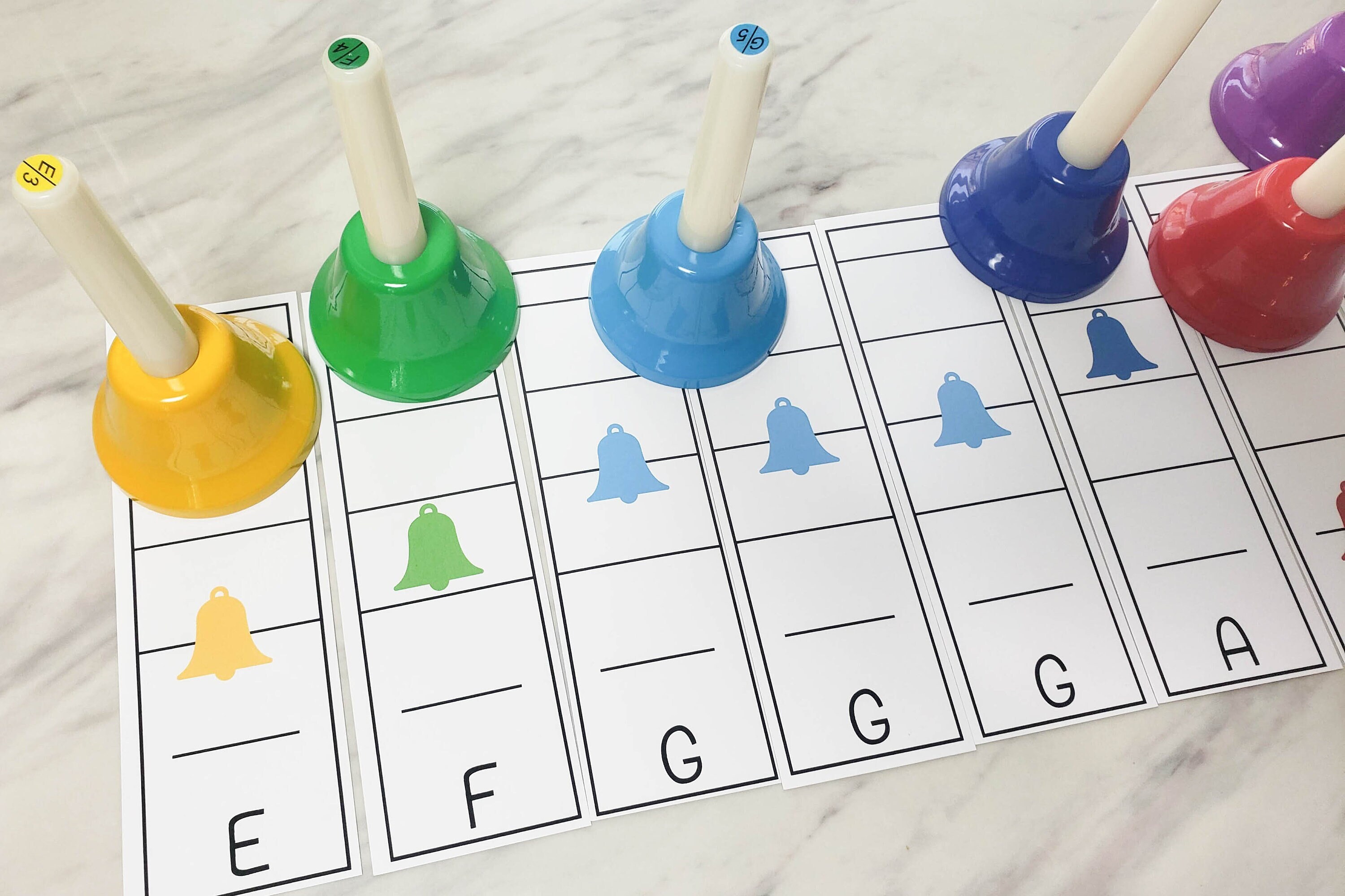 Hand Bell Music Note Cards for Singing Time PDF Printable Cards for ...