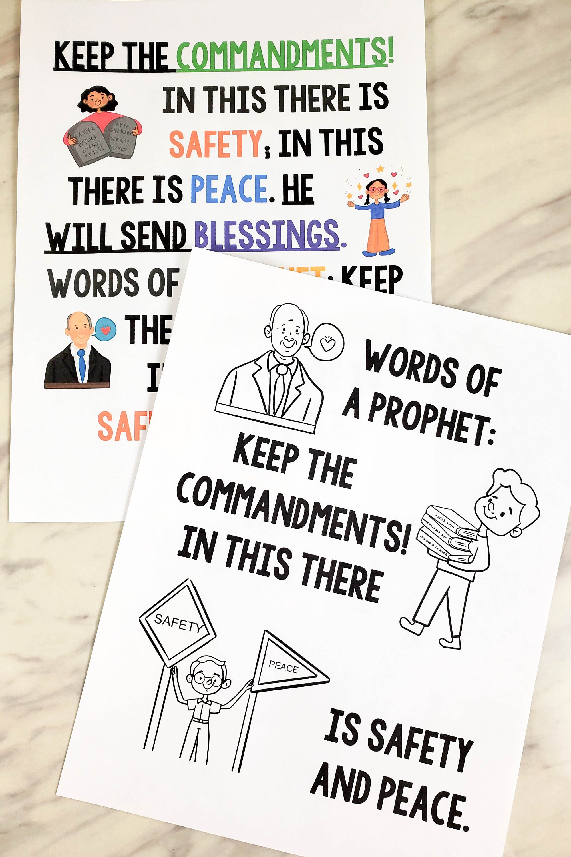 Keep the Commandments Flip Chart Visual Aids for LDS Primary Music ...