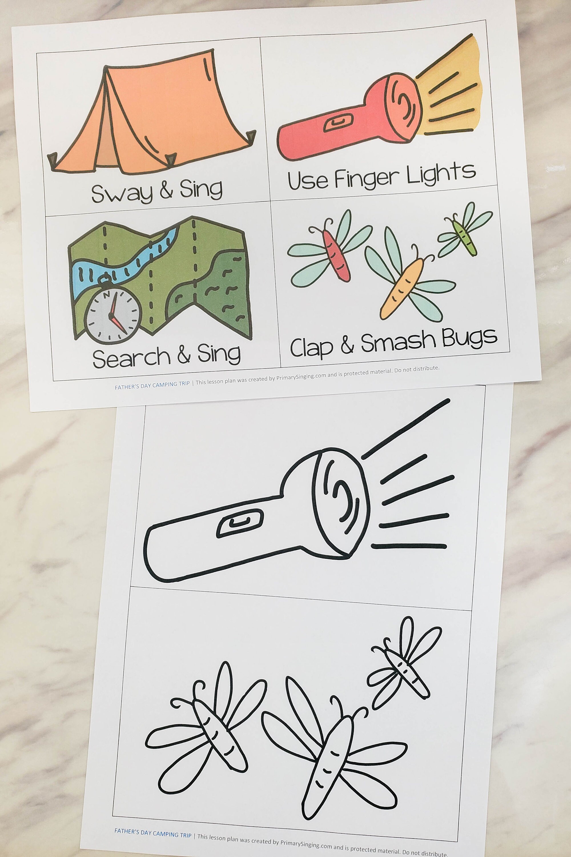 Camping Trip Review Game Summer or Father's Day Singing Time Ways to ...