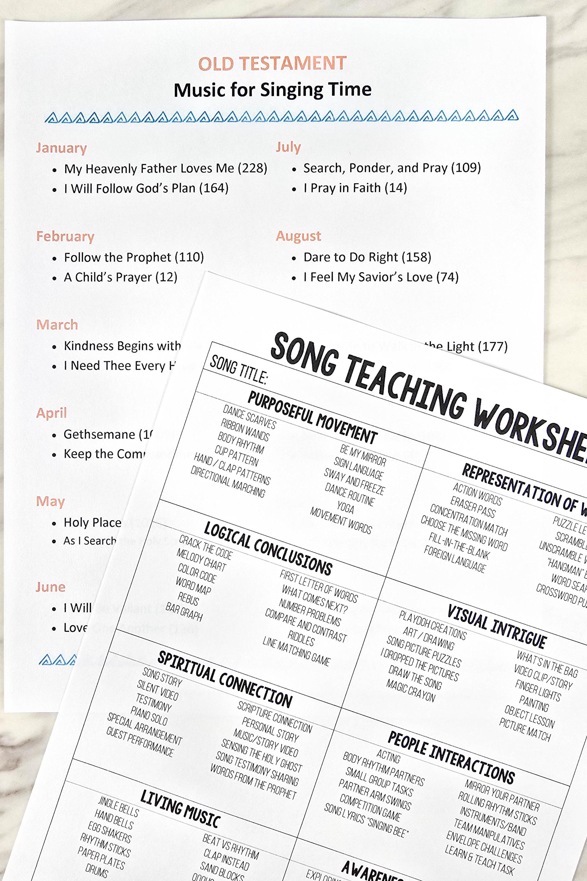 Old Testament Primary Songs Flip Chart *25* BUNDLE SET Lyrics ...