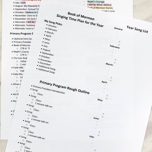 Primary Program Script 2024 Book of Mormon Song Outline Question ...