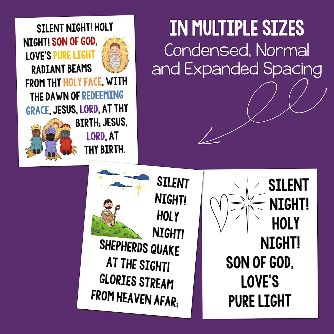 Silent Night Flip Chart Visual Aids Singing Time Teach Primary Song ...