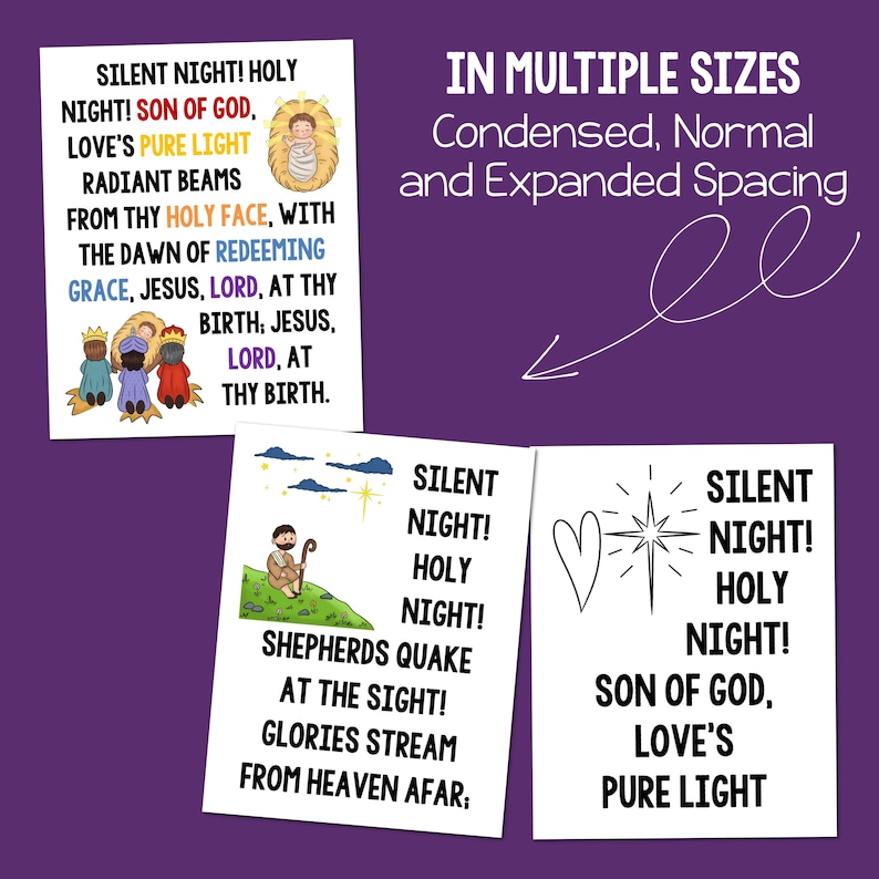Silent Night Flip Chart Visual Aids Singing Time Teach Primary Song ...
