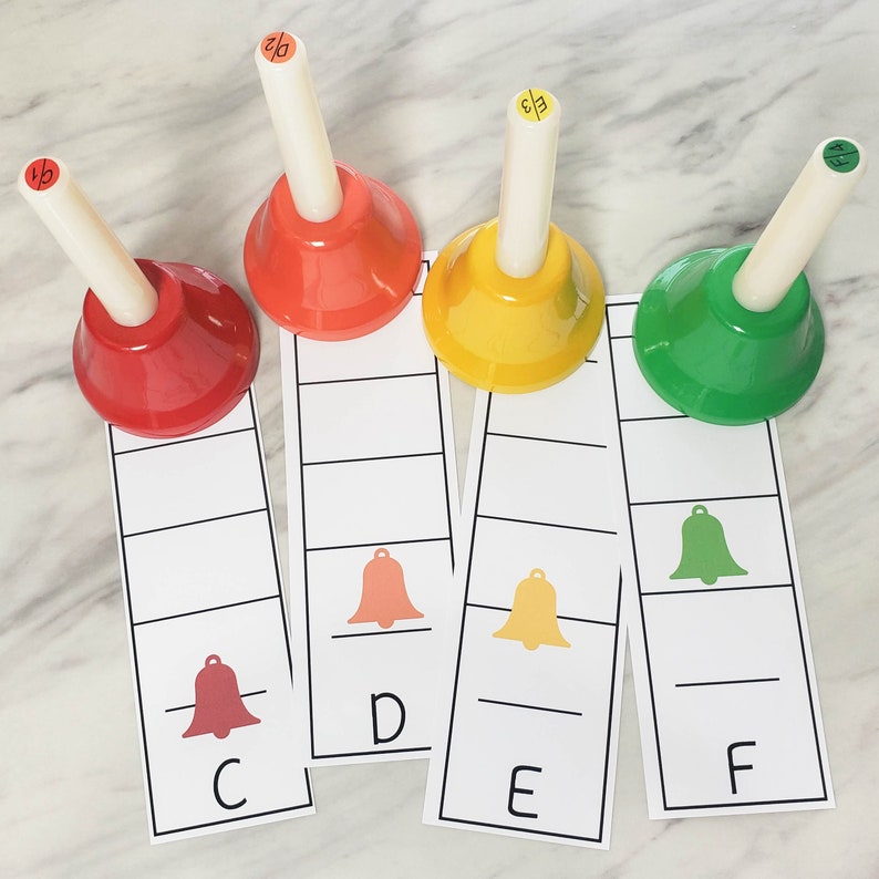 Hand Bell Music Note Cards for Singing Time PDF Printable Cards for ...