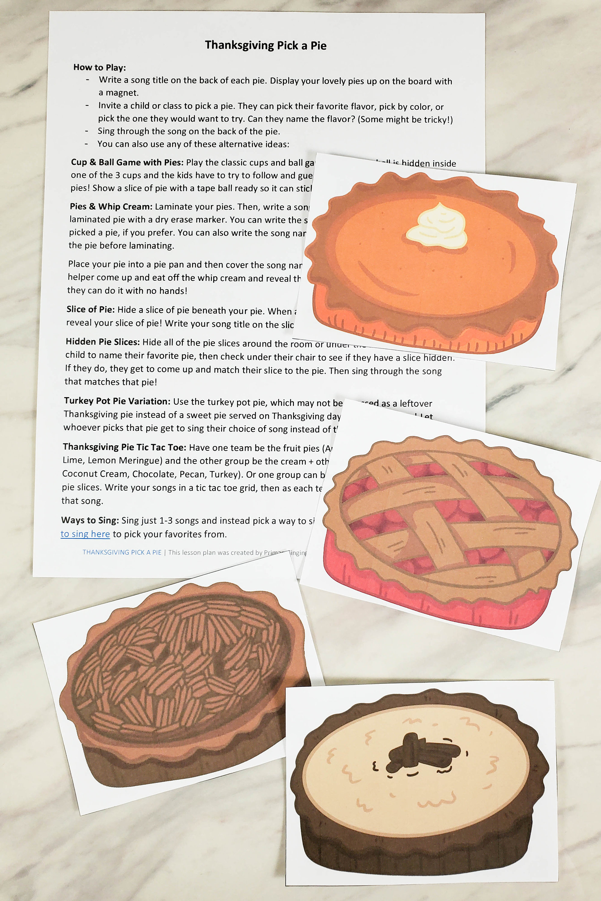 Thanksgiving Pick a Pie Singing Time Idea 10 Full Pies and Slices ...
