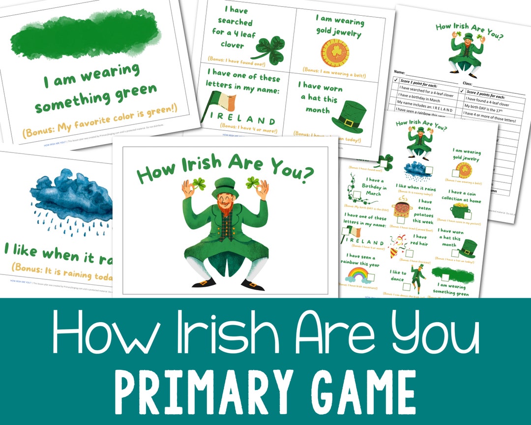 How Irish Are You? St Patrick's Day Game for Kids and Classrooms ...