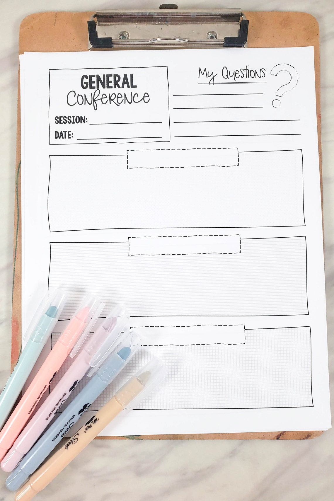 General Conference Printable Notepad Note Taking Sheets for Church ...