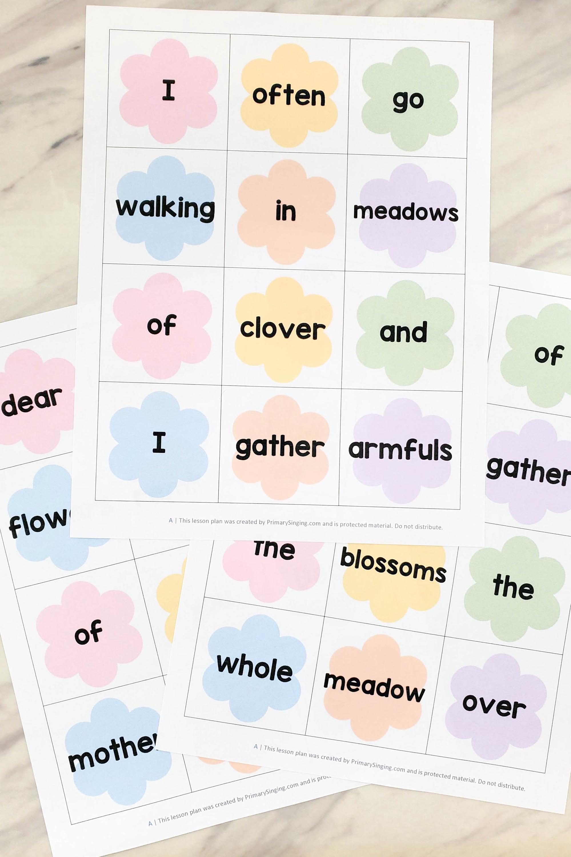 I Often Go Walking Singing Time & Flip Chart Visual Aids 3 Teaching ...