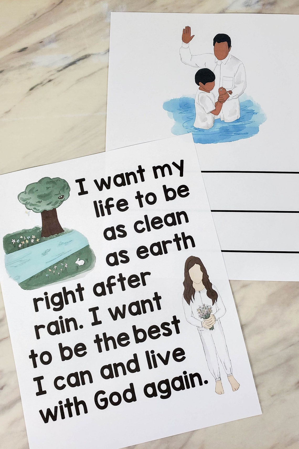 When I Am Baptized Flip Chart & Visual Aids Teach Come Follow Me Song ...