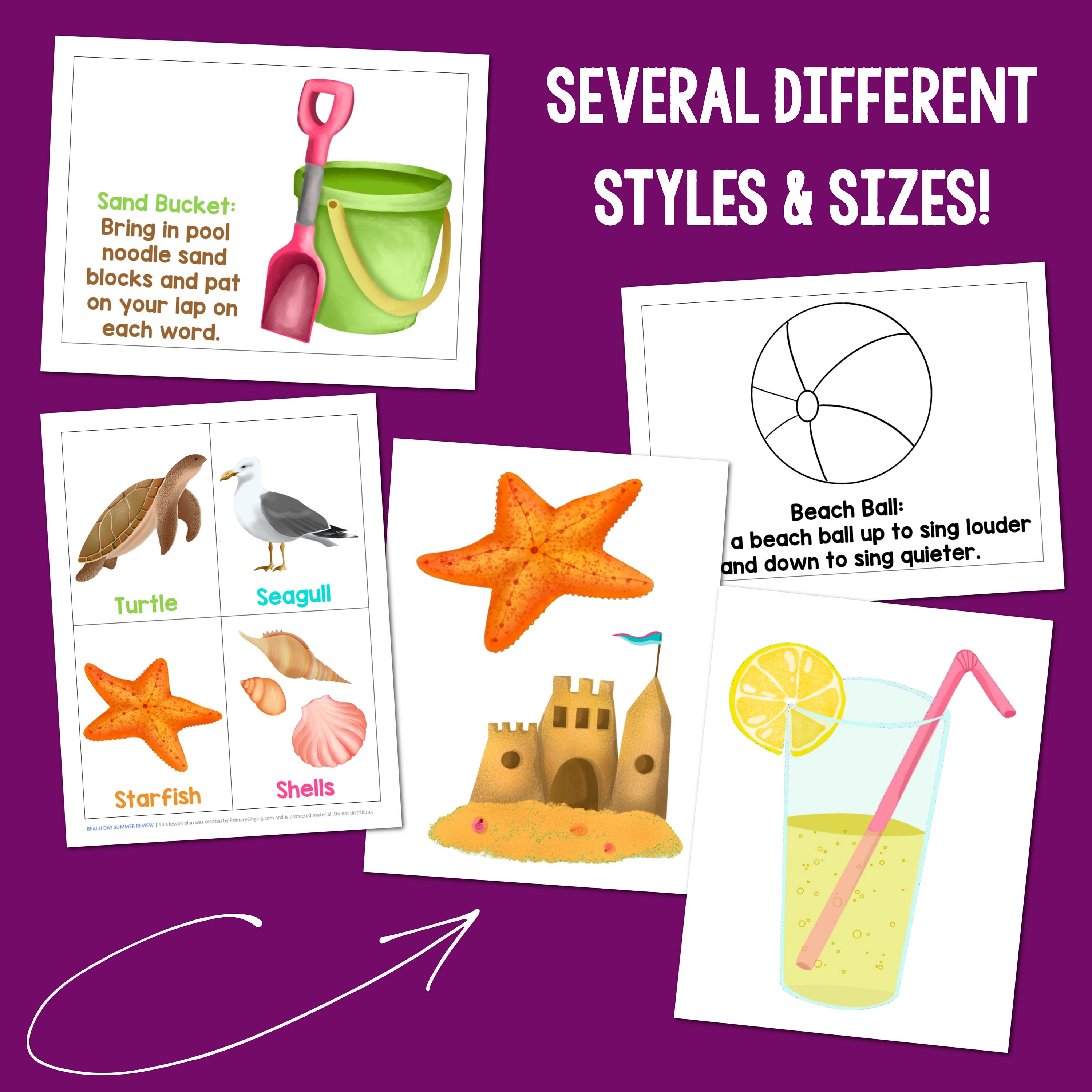 Summer Beach Day Song Review Singing Time Activity Ways to Sing Cards ...