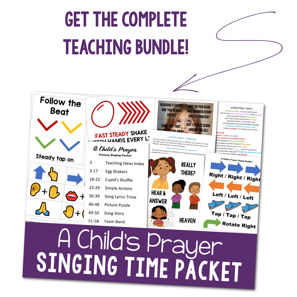 A Child's Prayer Flip Chart Visual Aids Singing Time Teach Come Follow ...