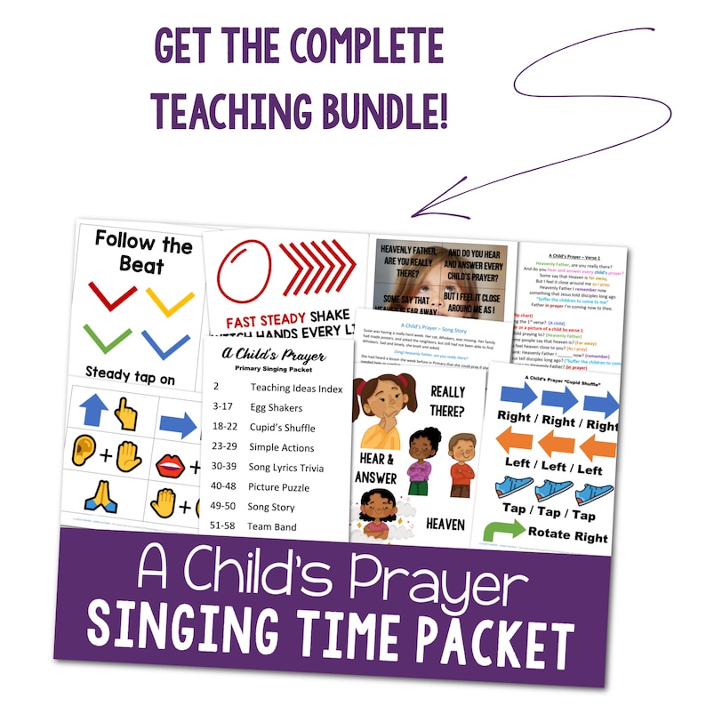 A Child's Prayer Flip Chart Visual Aids Singing Time Teach Come Follow ...