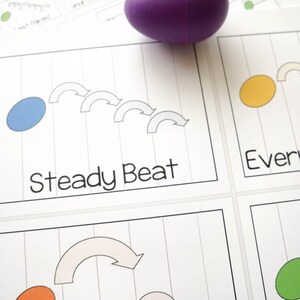 Egg Shaker Beat Rhythm Cards for Singing Time PDF Printable Cards ...