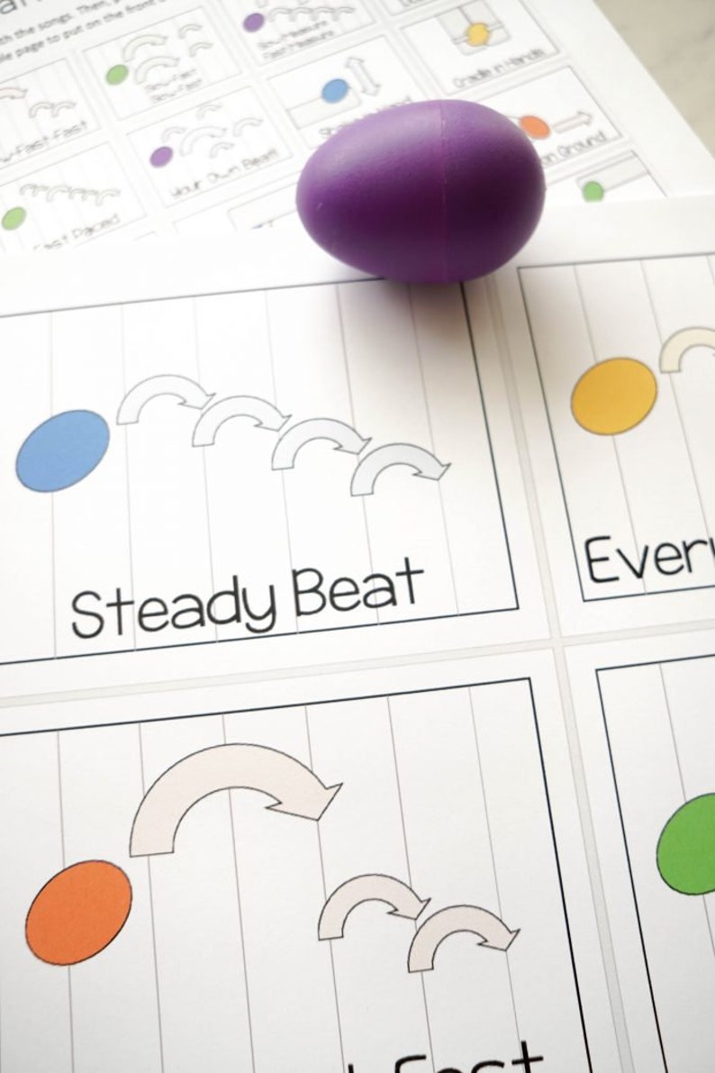Egg Shaker Beat Rhythm Cards for Singing Time PDF Printable Cards ...