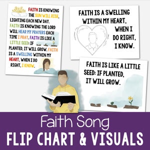 Faith Flip Chart Primary Song Visual Aids Teach LDS 2023 Come Follow Me ...