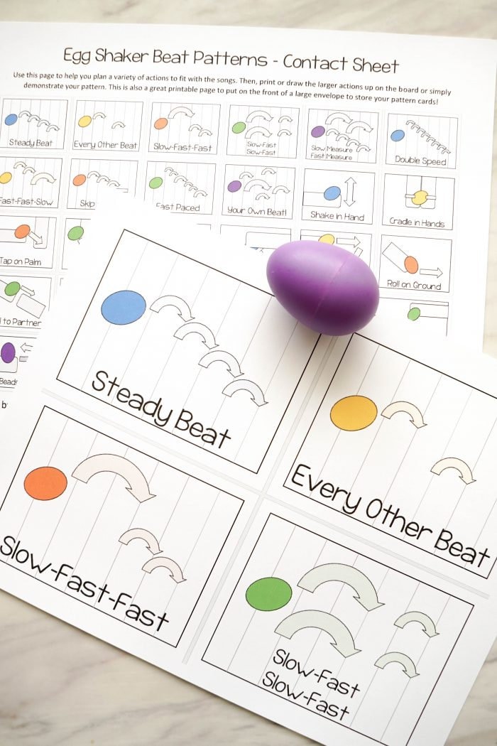 Egg Shaker Beat Rhythm Cards for Singing Time PDF Printable Cards ...