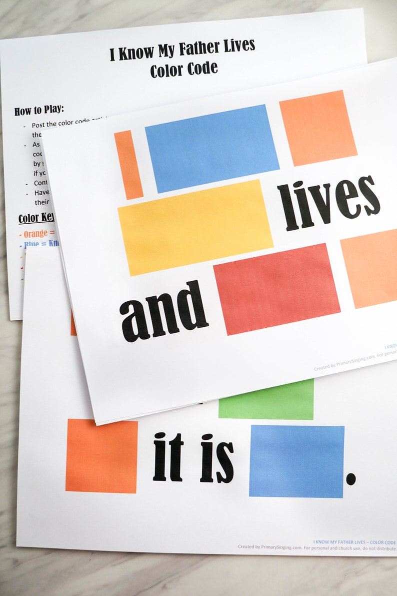 I Know My Father Lives Singing Time Packet Primary Music Leader Lesson ...