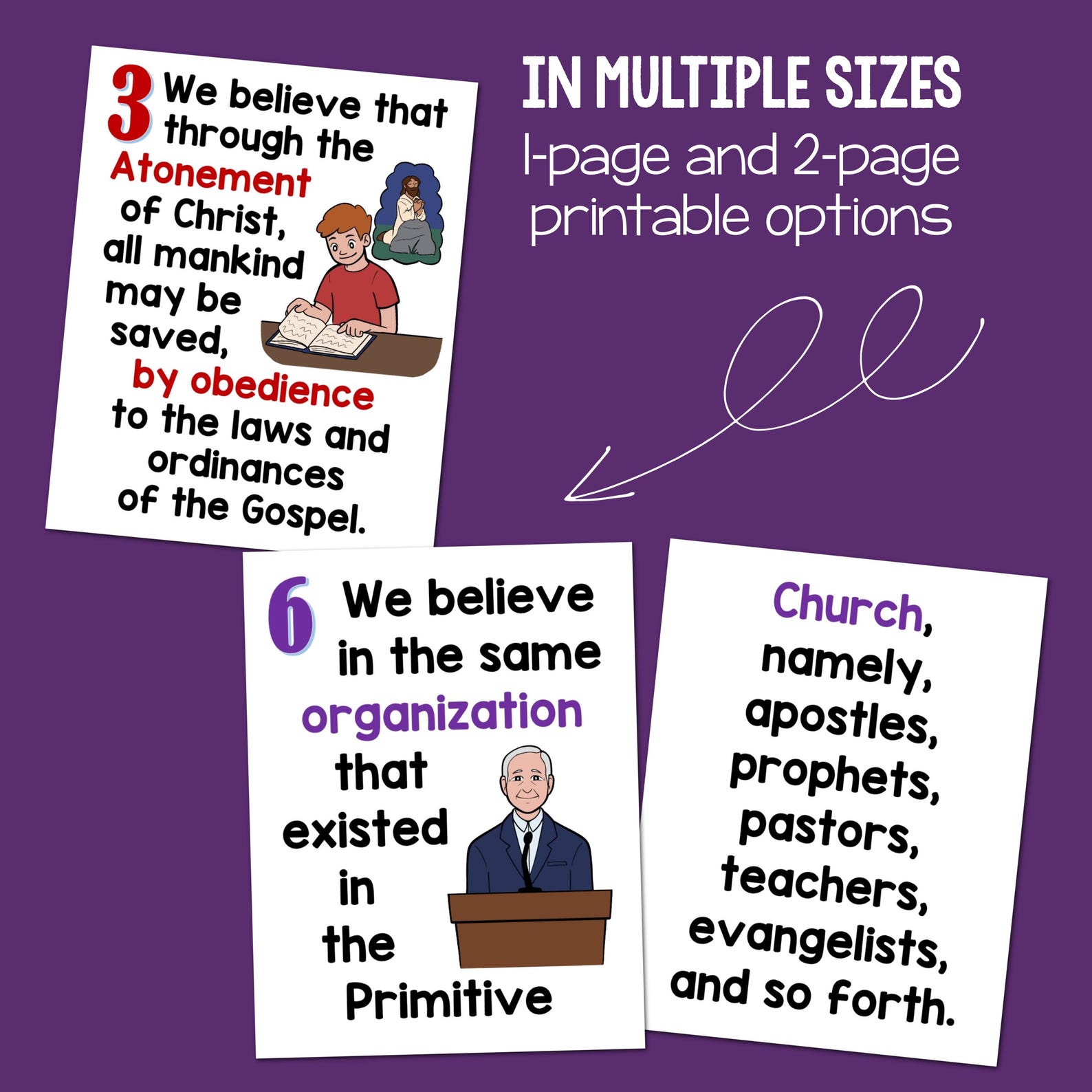 Articles of Faith Flip Chart Visual Aids Singing Time Bulletin Board ...