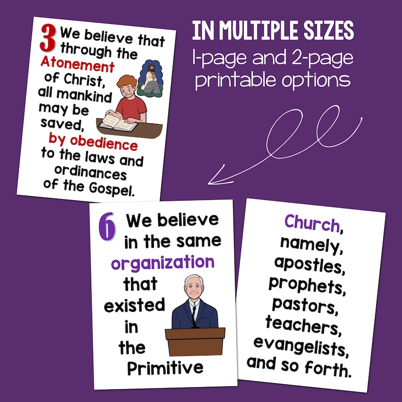 Articles of Faith Flip Chart Visual Aids Singing Time Bulletin Board ...
