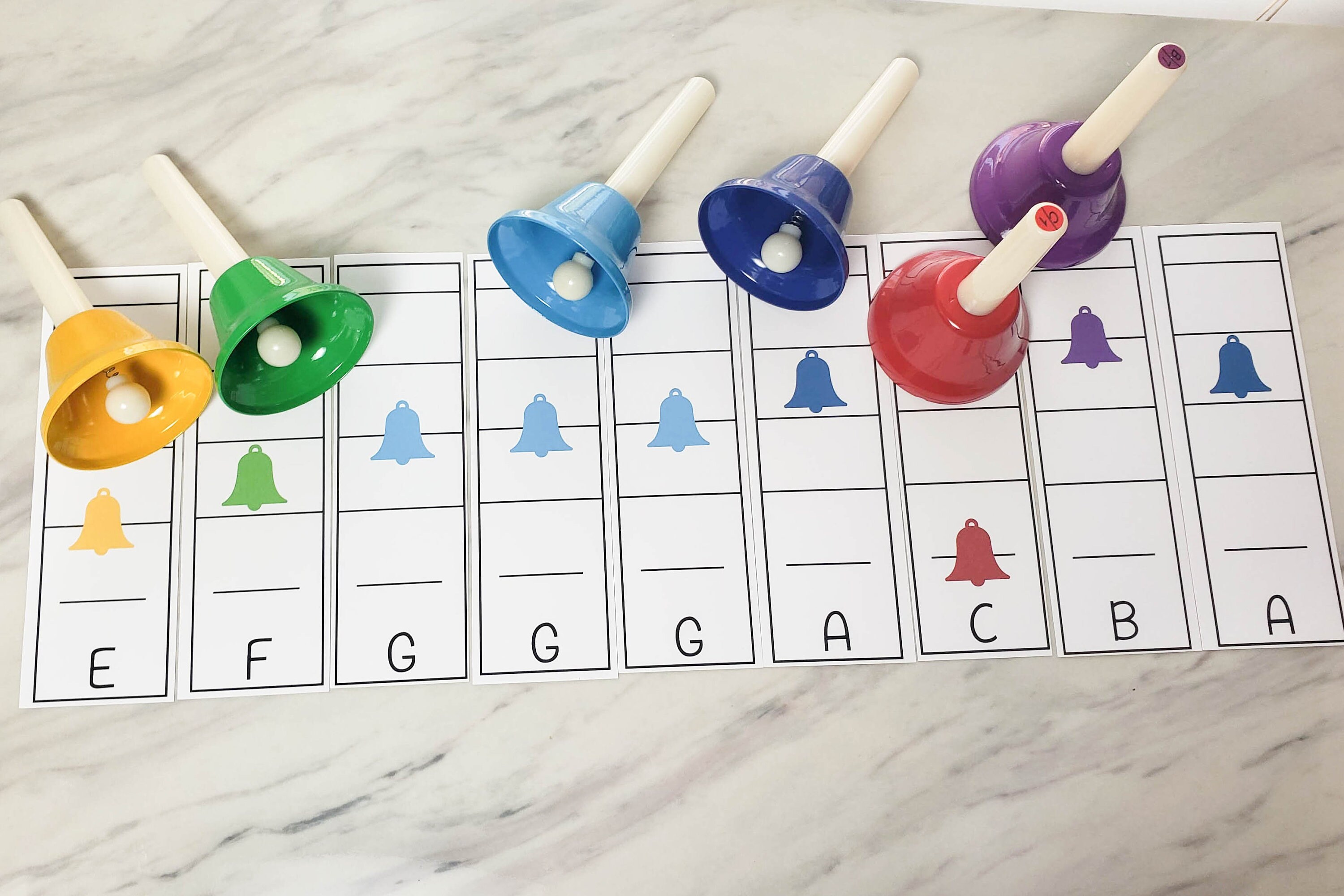 Hand Bell Music Note Cards for Singing Time PDF Printable Cards for ...