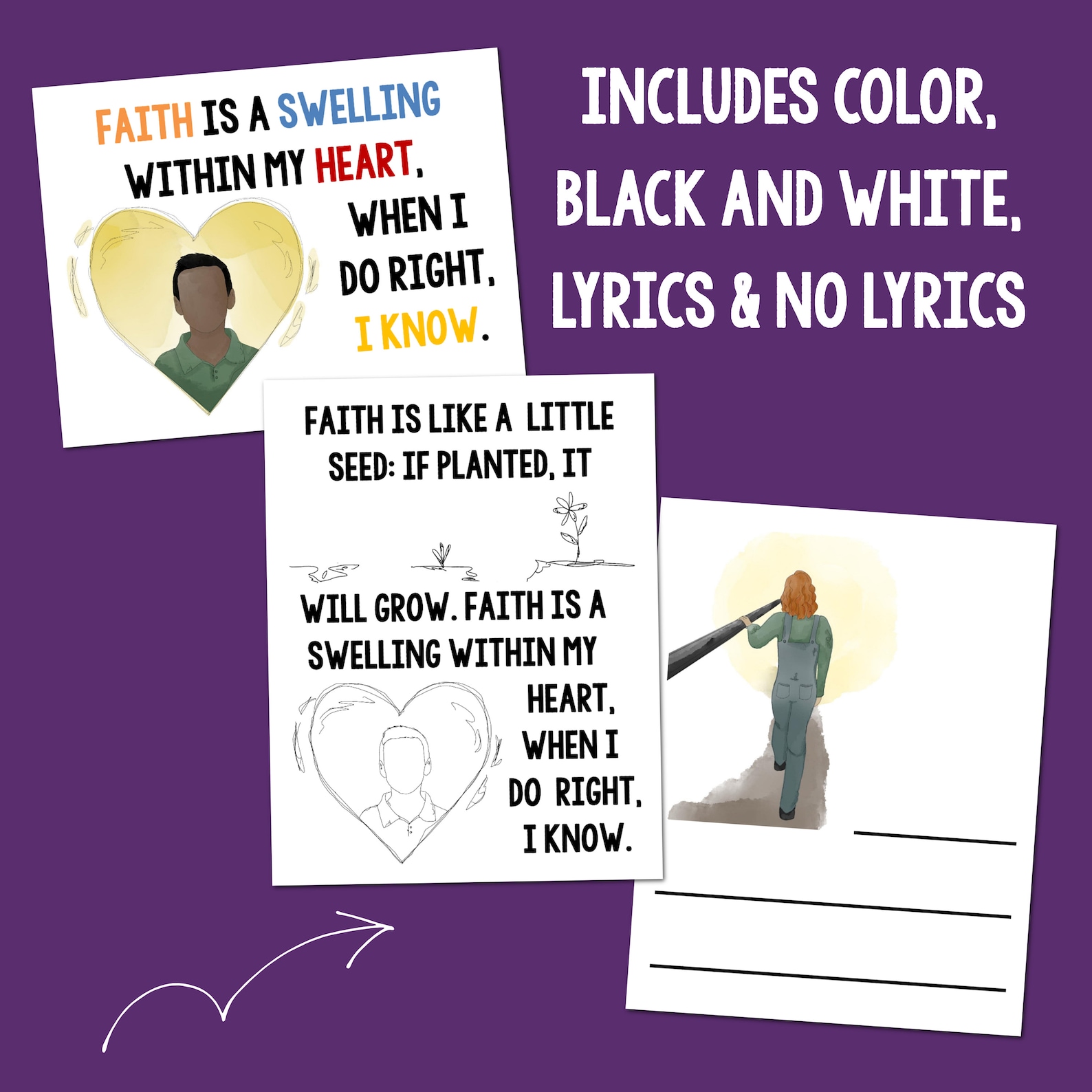 Faith Flip Chart Primary Song Visual Aids Teach LDS 2023 Come Follow Me ...