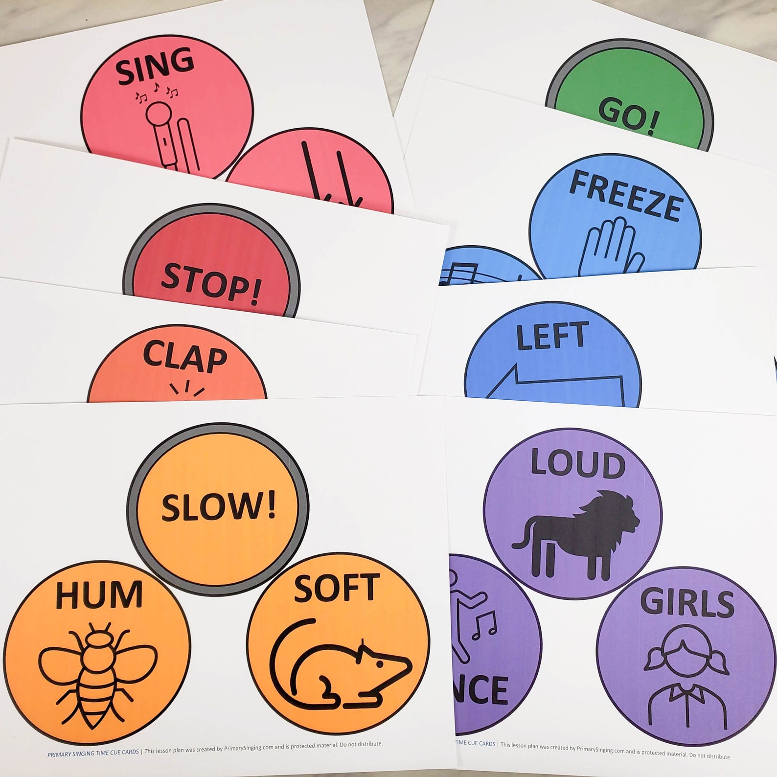 Ways to Sing Primary Cue Cards Singing Time LDS Music Leaders Handheld ...