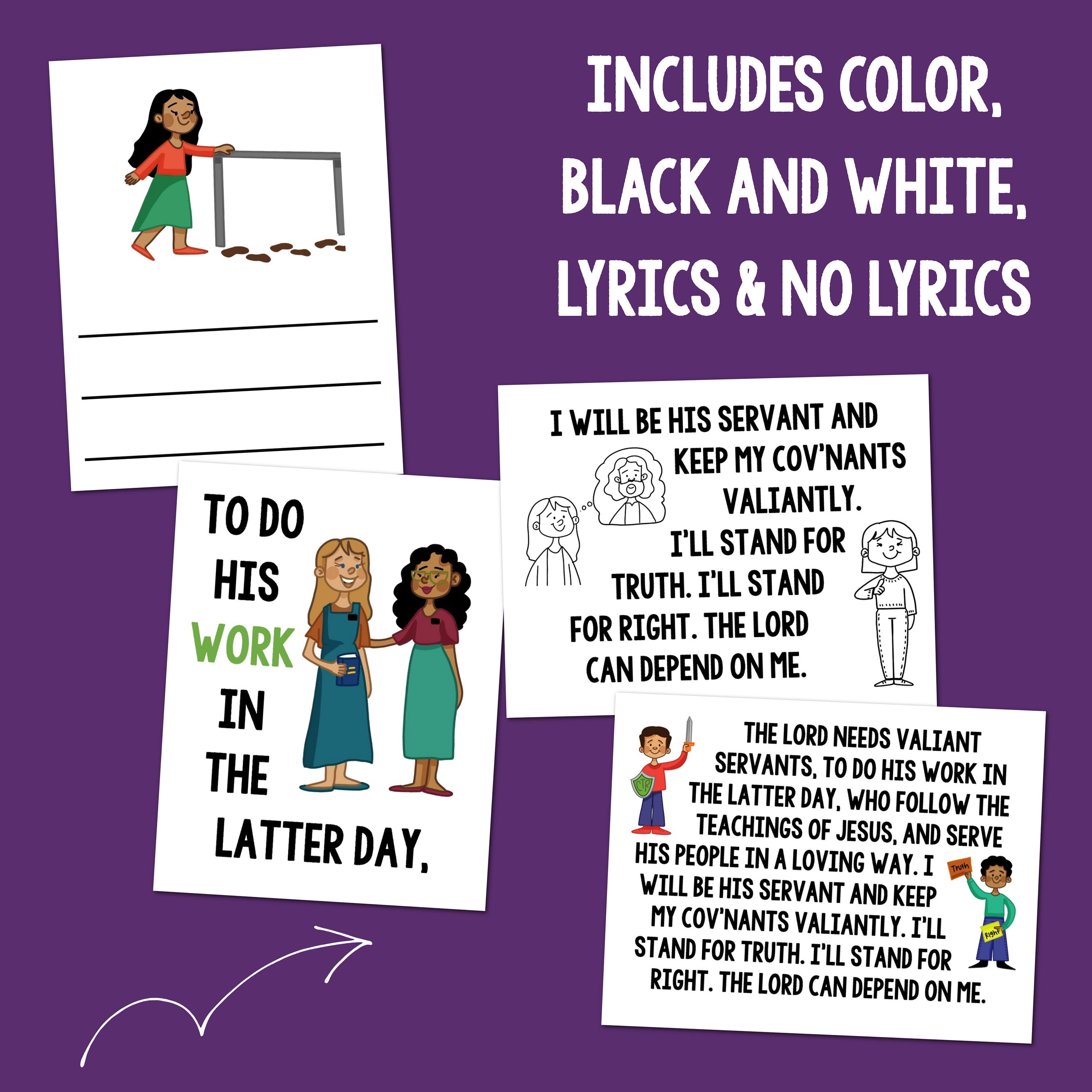 I Will Be Valiant Flip Chart Visual Aids Singing Time Come Follow Me ...