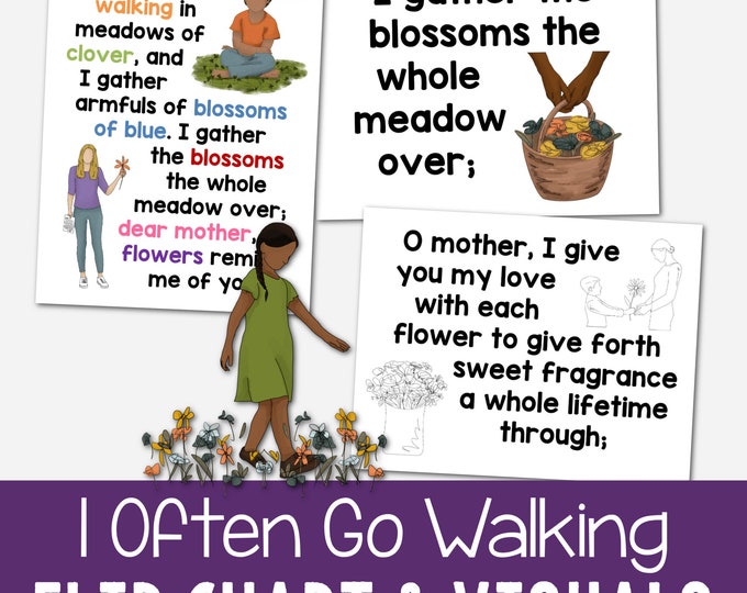 I Often Go Walking Flip Chart Visual Aids Singing Time Primary Song Mother's Day Illustrations ...
