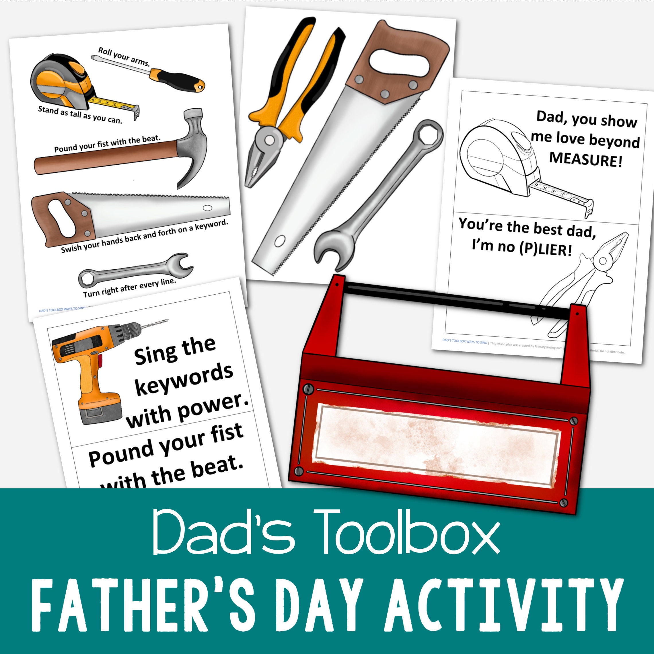 Dad's Toolbox Father's Day Singing Time Activity Ways to Sing Cards ...
