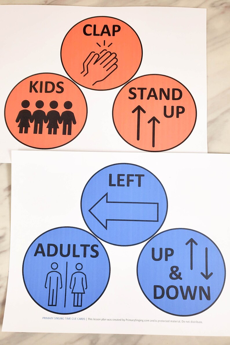 Ways to Sing Primary Cue Cards Singing Time LDS Music Leaders Handheld ...