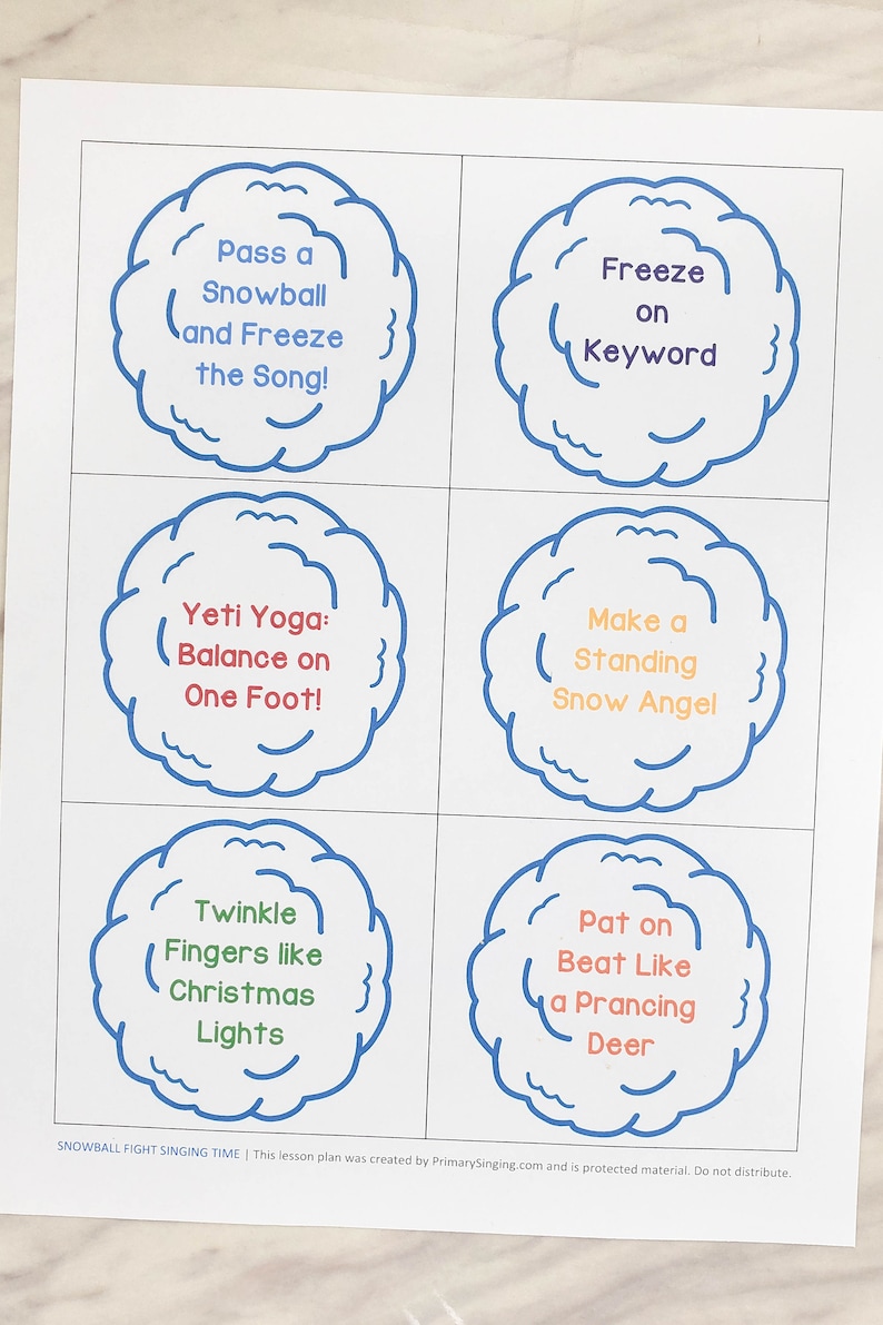 Winter Snowball Toss Christmas Singing Time Ideas 12 Ways to Sing Cards ...