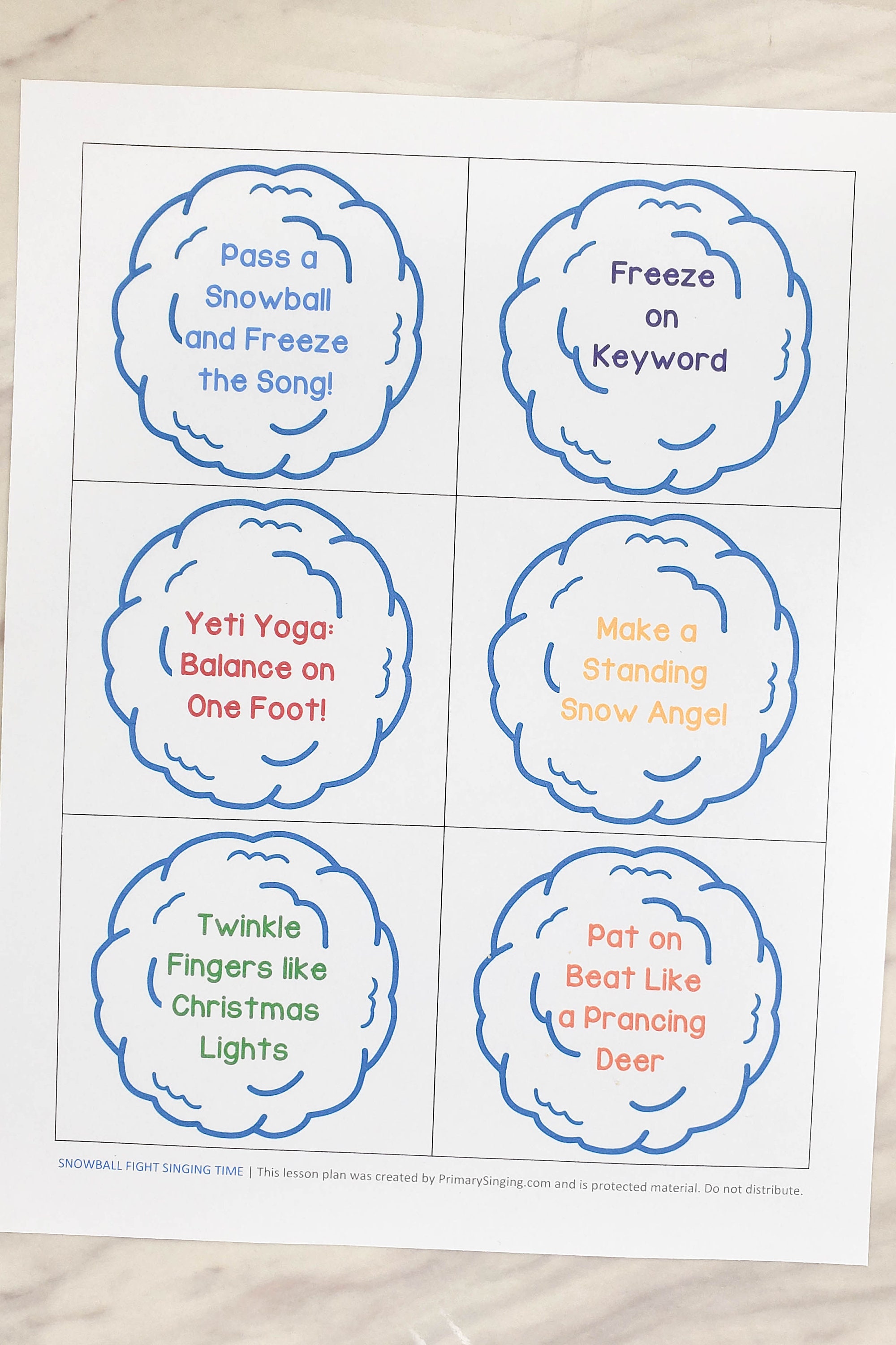 Winter Snowball Toss Christmas Singing Time Ideas 12 Ways to Sing Cards ...