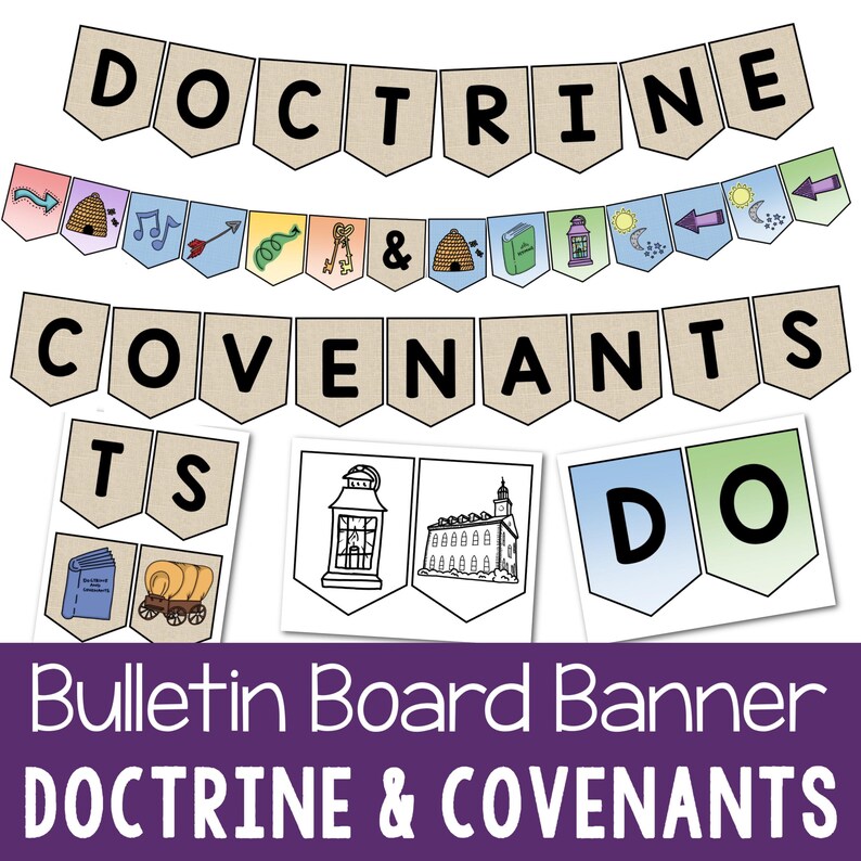 Doctrine and Covenants Symbols Banner Printable Bulletin Board Accents ...