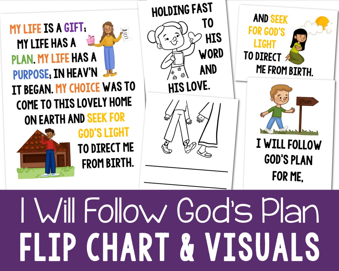 I Will Follow God's Plan Flip Chart & Visual Aids Teach - Etsy