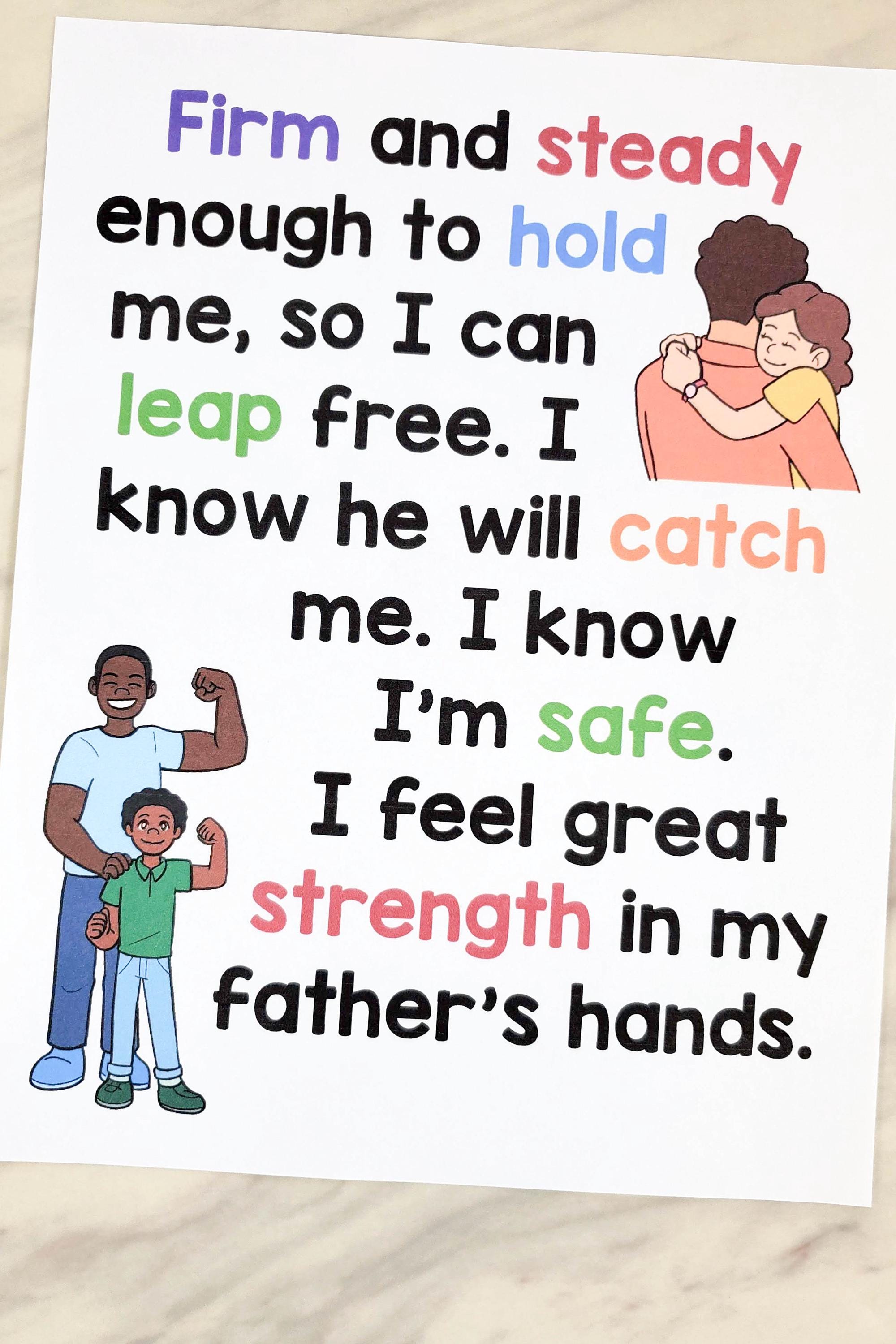 In My Father's Hands Flip Chart Visual Aids Singing Time Primary Song ...