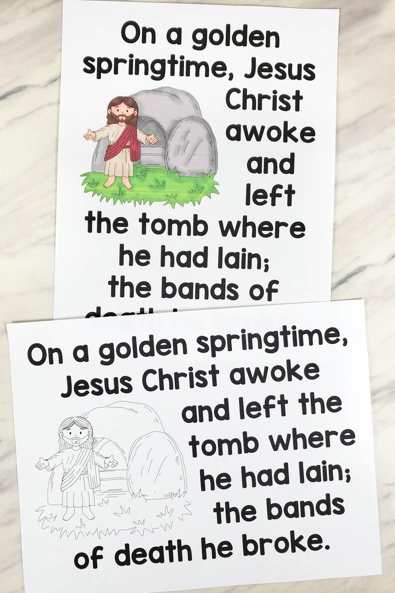 On a Golden Springtime Flip Chart Visual Aids Printable Lyrics Song ...
