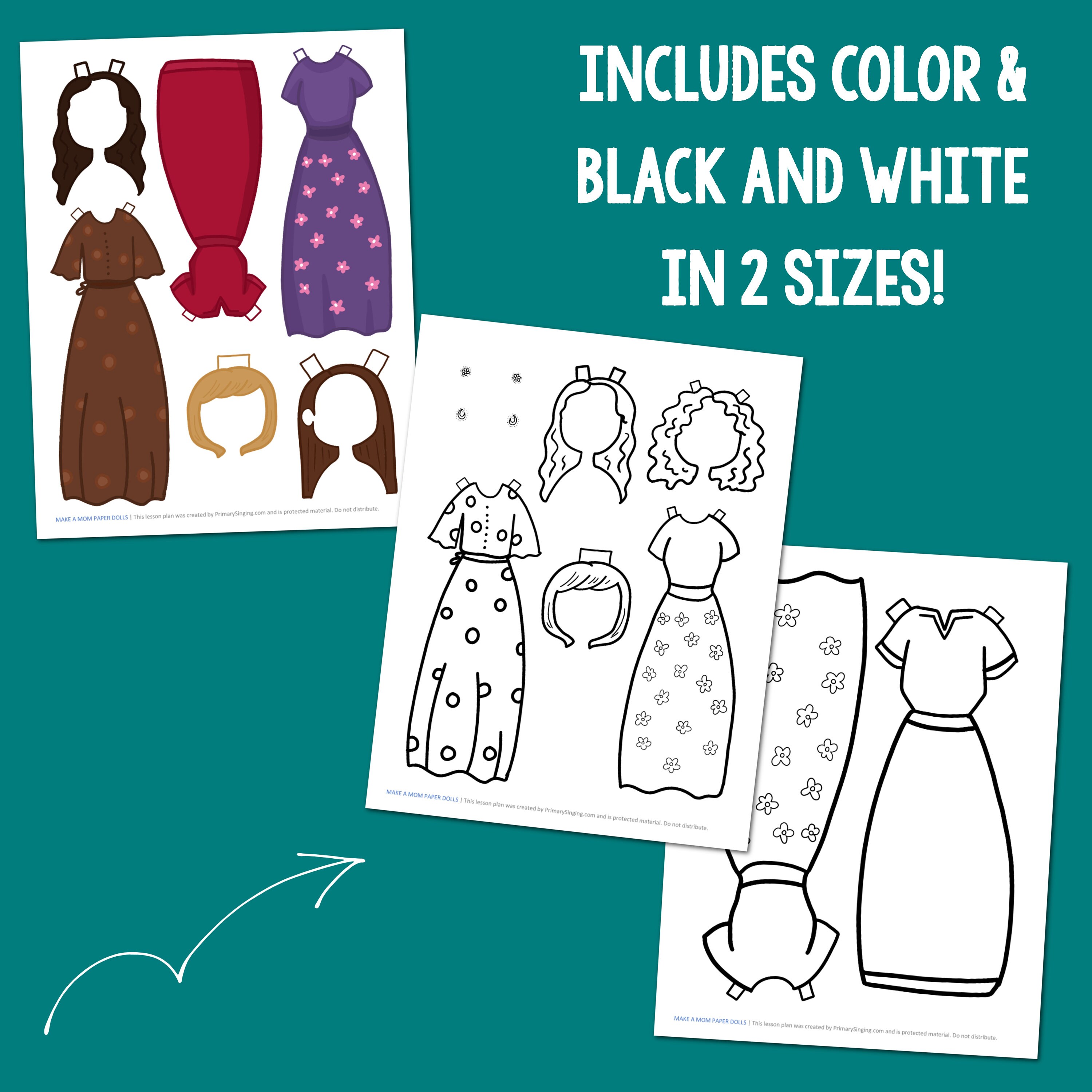 Mother's Day Make a Mom Paper Dolls | Printable Primary Singing Time ...