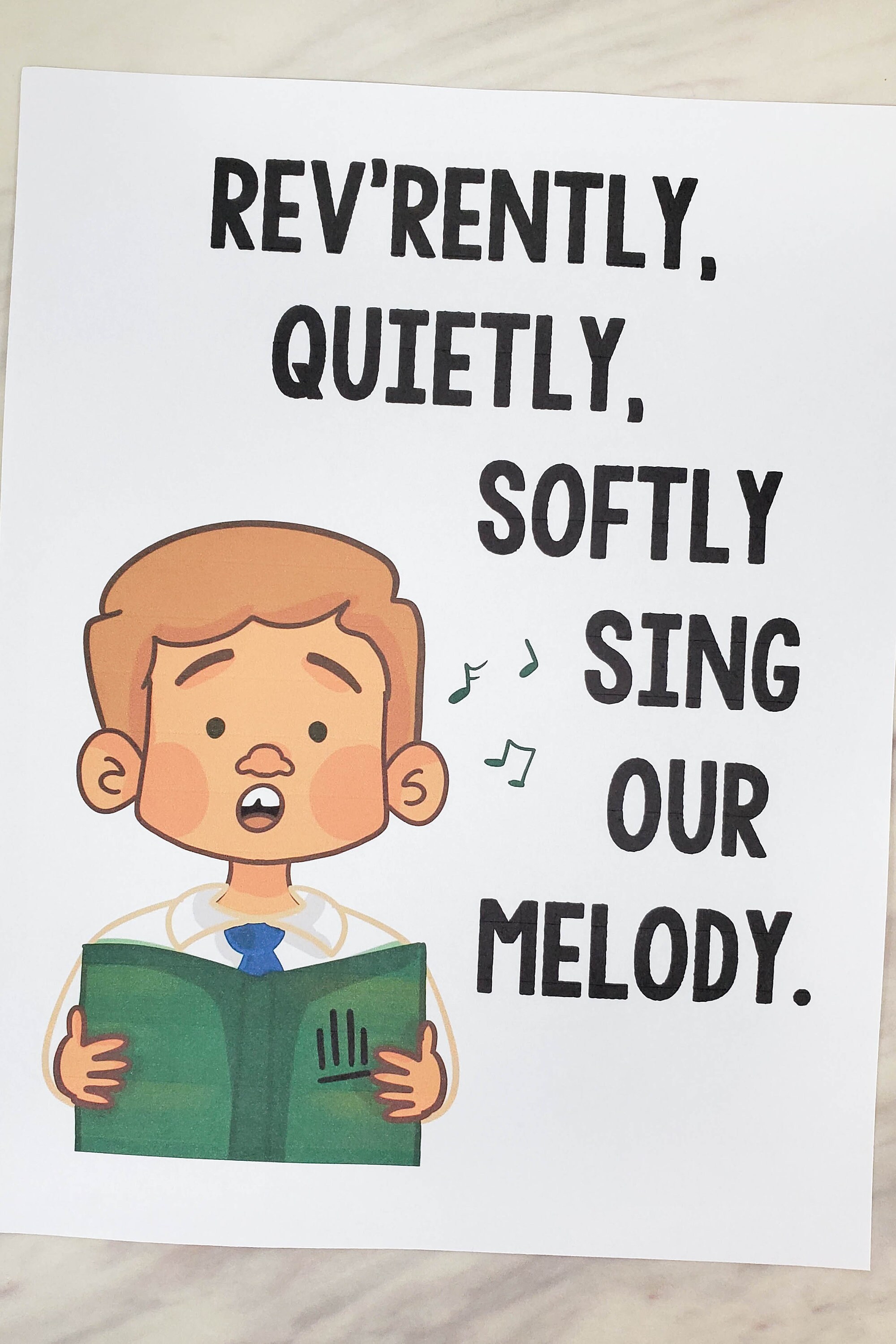 Reverently Quietly Flip Chart Visual Aids Singing Time Come Follow Me ...