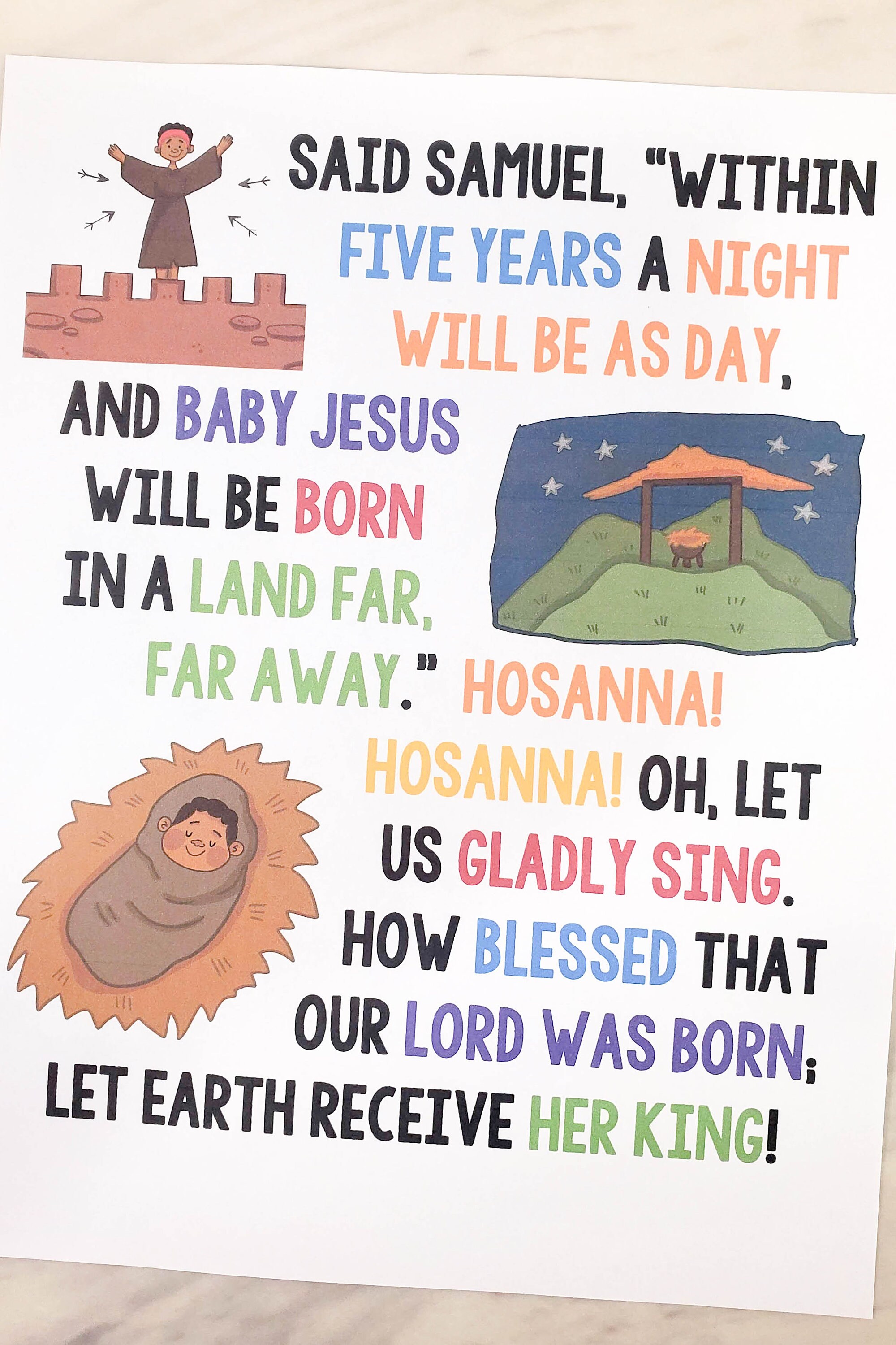 Samuel Tells of the Baby Jesus Singing Time Packet 7 Teaching Ideas ...