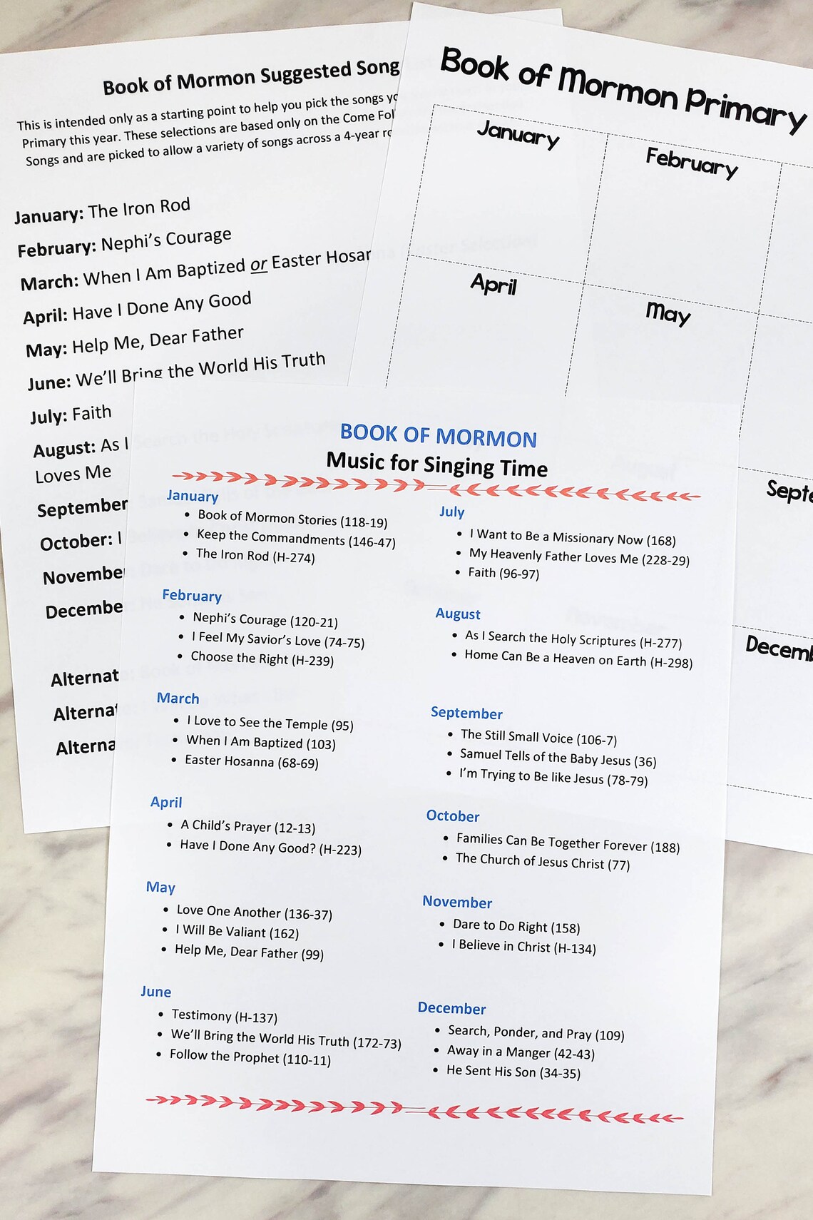 Primary Program Script 2024 Book of Mormon Song Outline Question ...